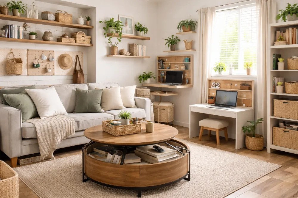 Turning a Small Living Room Into a Multi-Functional Space With DIY ...